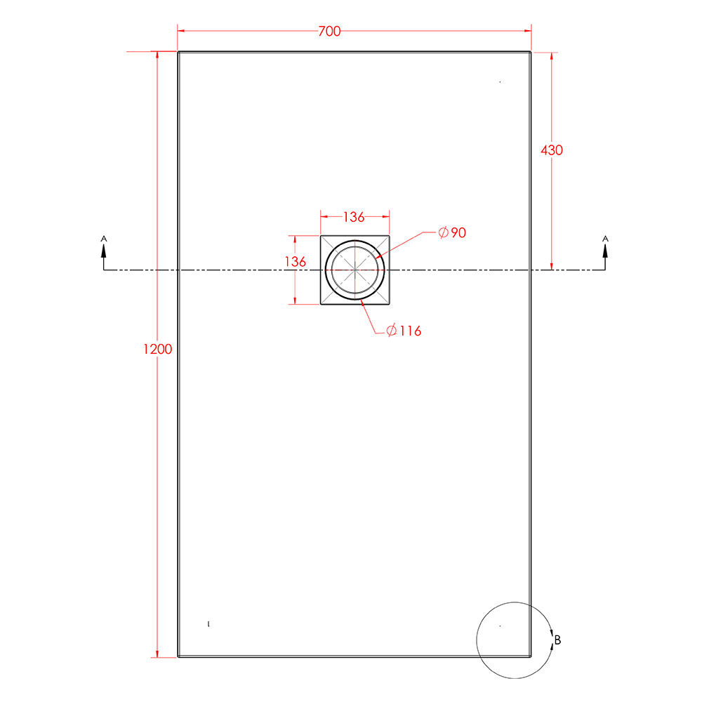 Eastbrook Crossland 1200 x 700 Rectangular Black Slate Effect Shower ...