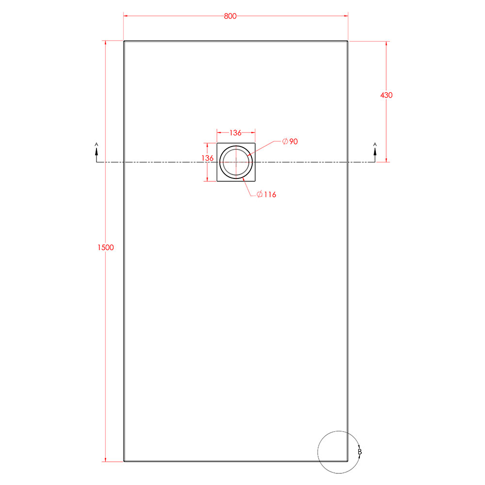 Eastbrook Crossland 1500 x 800 Rectangular Black Slate Effect Shower Tray - 159.3031