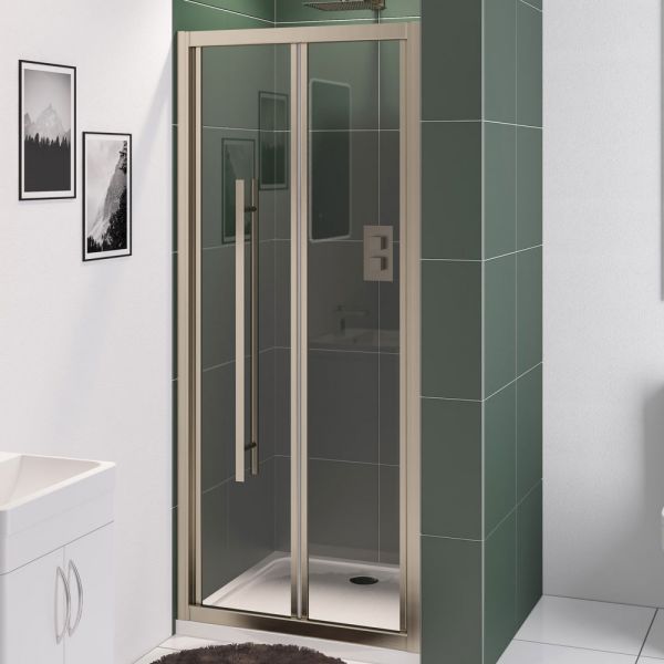Eastbrook Vantage 2000 Brushed Brass Bifold Shower Door 800mm 49 5022
