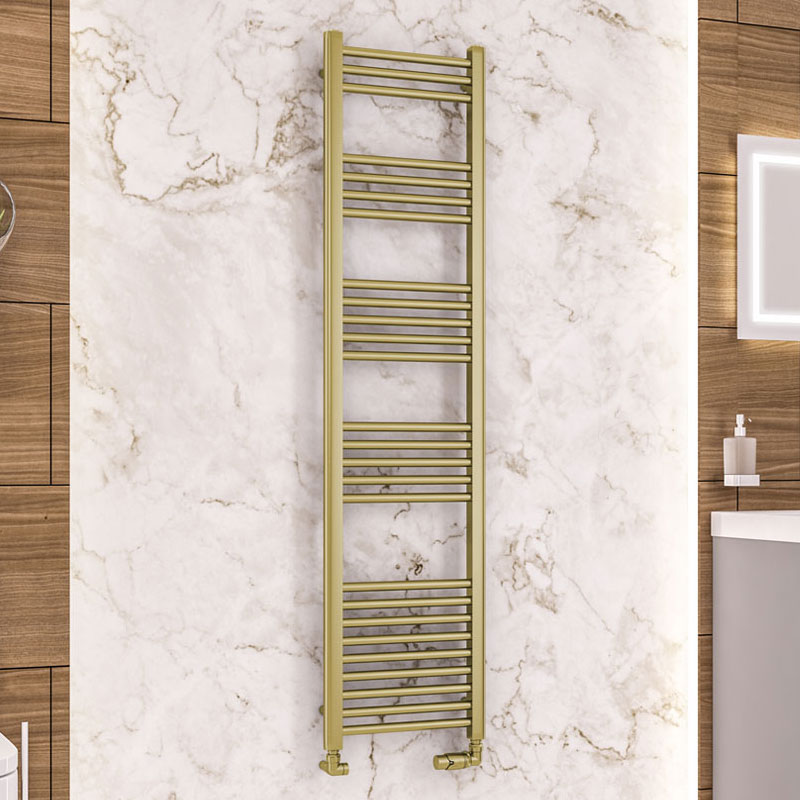 Eastbrook Wendover 1600 x 400 Straight Brushed Brass Towel Rail - 41.0707