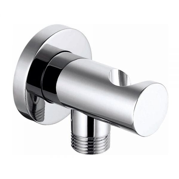 JTP Chrome Wall Outlet Elbow with Handset Holder - Elbow-WS
