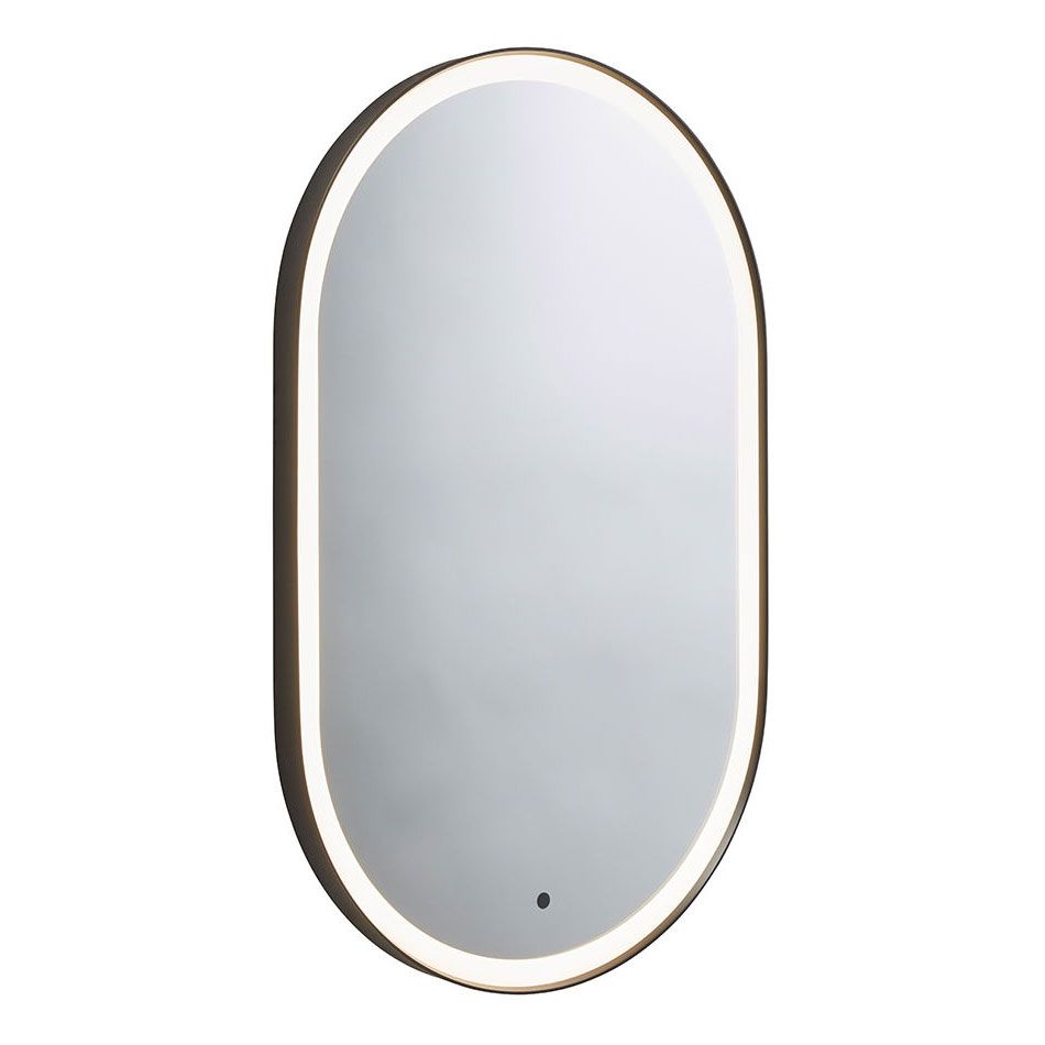 Roper Rhodes Frame Black 500 x 800mm Illuminated Pill Bathroom Mirror ...