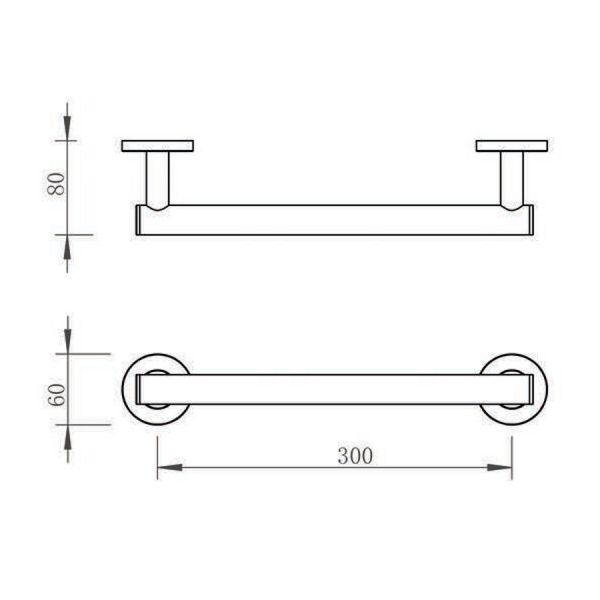 JTP Brushed Bronze Straight Grab Rail 300mm - GB300BRZ
