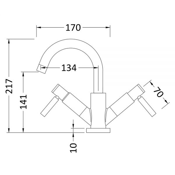 Hudson Reed Tec Lever Basin Mixer Tap - Black - TEL415 at Homesupply UK