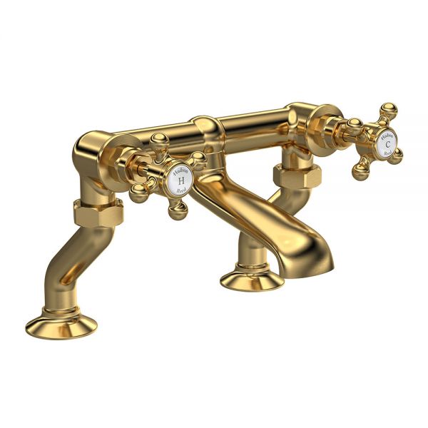 Hudson Reed Topaz Crosshead Bath Filler Tap - Brushed Brass - BC803HX ...