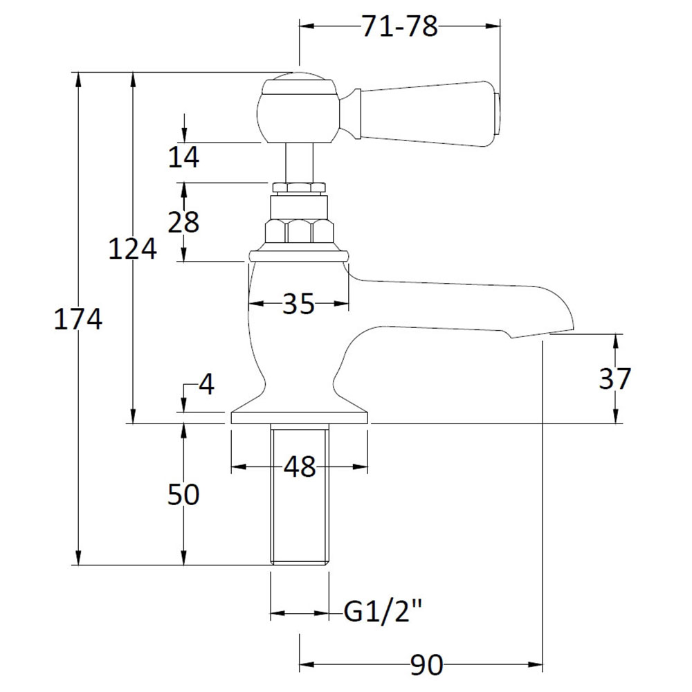 Hudson Reed Topaz Lever Basin Pillar Taps - Chrome - BC301HL at ...