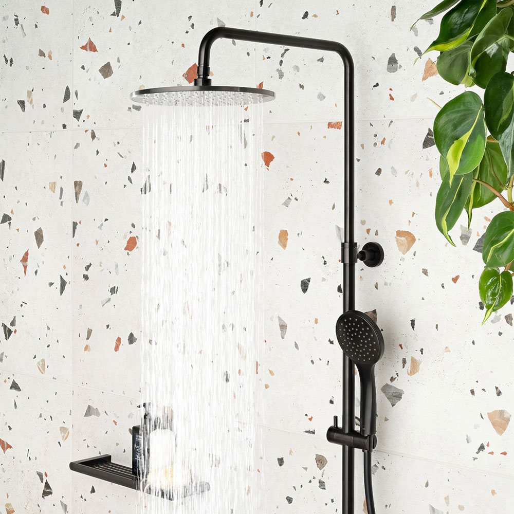 Vado Individual Nebula Brushed Black Thermostatic Exposed Bar Valve ...