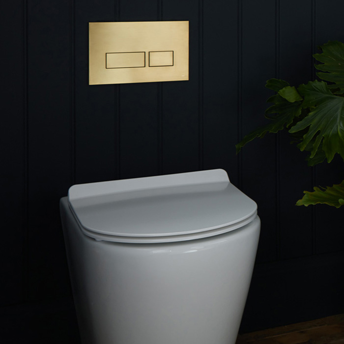 Vado Individual Square Dual Flush Plate Brushed Gold - IND-195-SQ-BRG