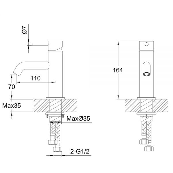 JTP Inox Stainless Steel Basin Mixer Tap 164mm - IX008A