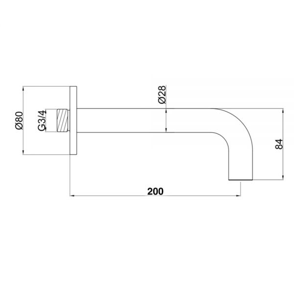 JTP Inox Stainless Steel Wall Mounted Bath Spout - IX439
