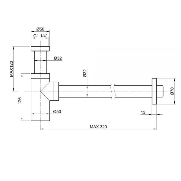 JTP Inox Stainless Steel Bottle Trap - IX775