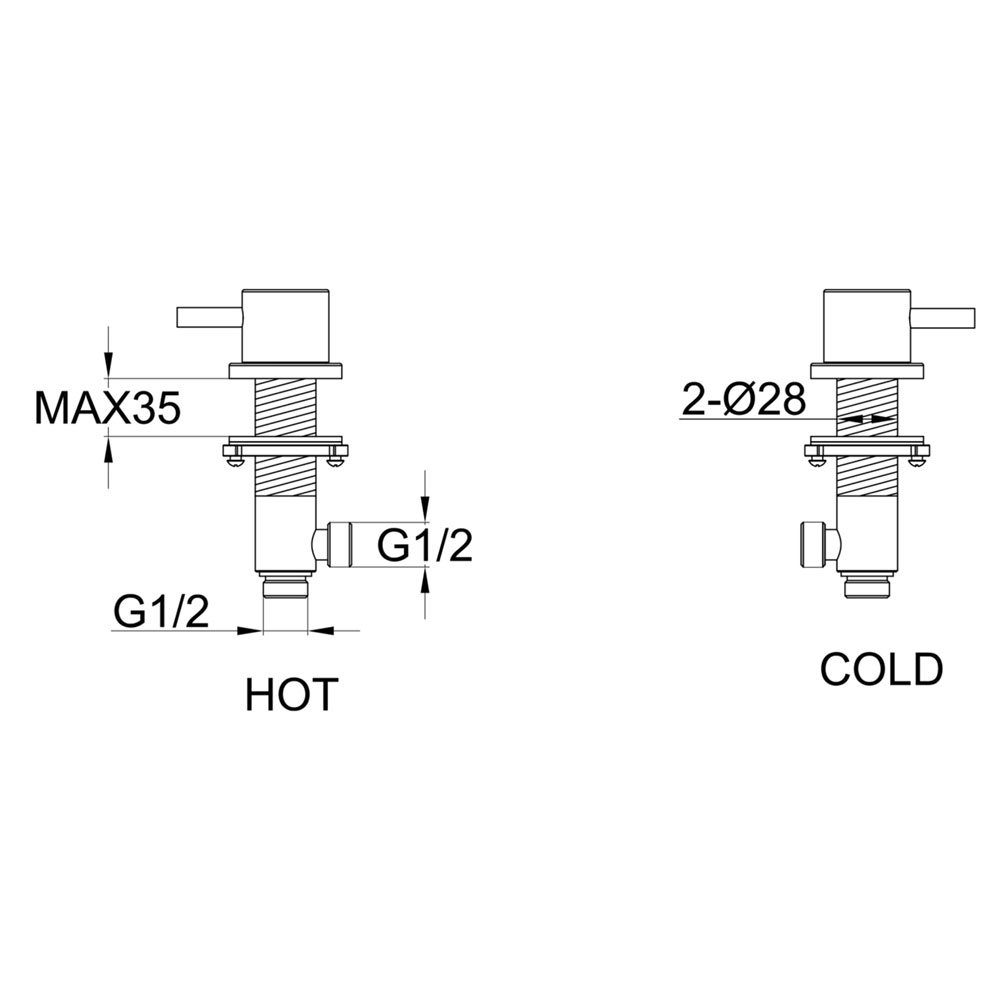 JTP Inox Stainless Steel Deck Mounted Panel Valves - IX809