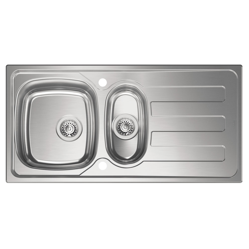 Clearwater Kudos 1.5 Bowl Inset Stainless Steel Kitchen Sink with ...