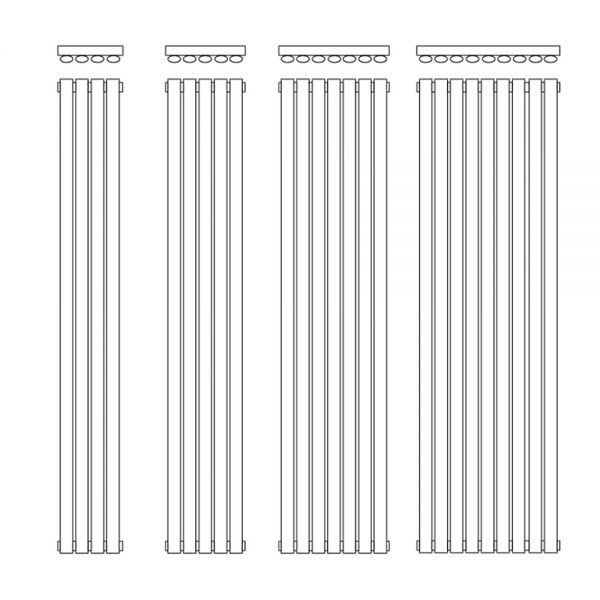Kartell K Rad Aspen Vertical Single White 1800 x 540 Oval Tube Designer ...