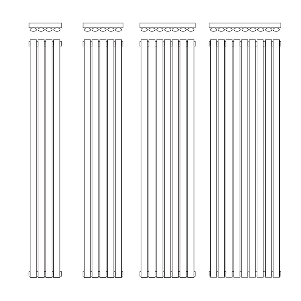 Kartell K Rad Aspen Vertical Single White 1800 x 540 Oval Tube Designer ...