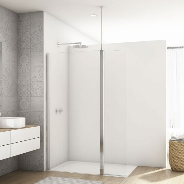 Kudos Divera Chrome Walk In Shower Panel 1000mm Wide - K22F11005007-0001