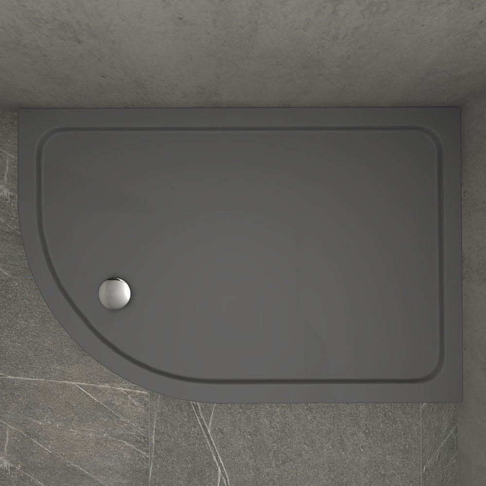 Kudos Kstone Slip Resistant Slate Grey Offset Quadrant Shower Tray 1000