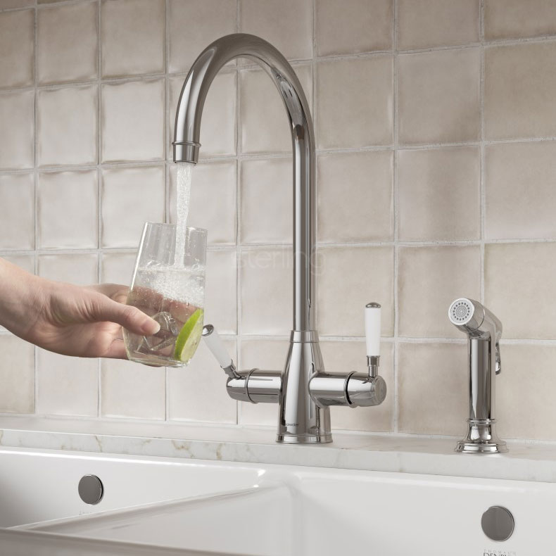Clearwater Longdon Chrome 4 in 1 Boiling Hot Water Kitchen Mixer Tap ...
