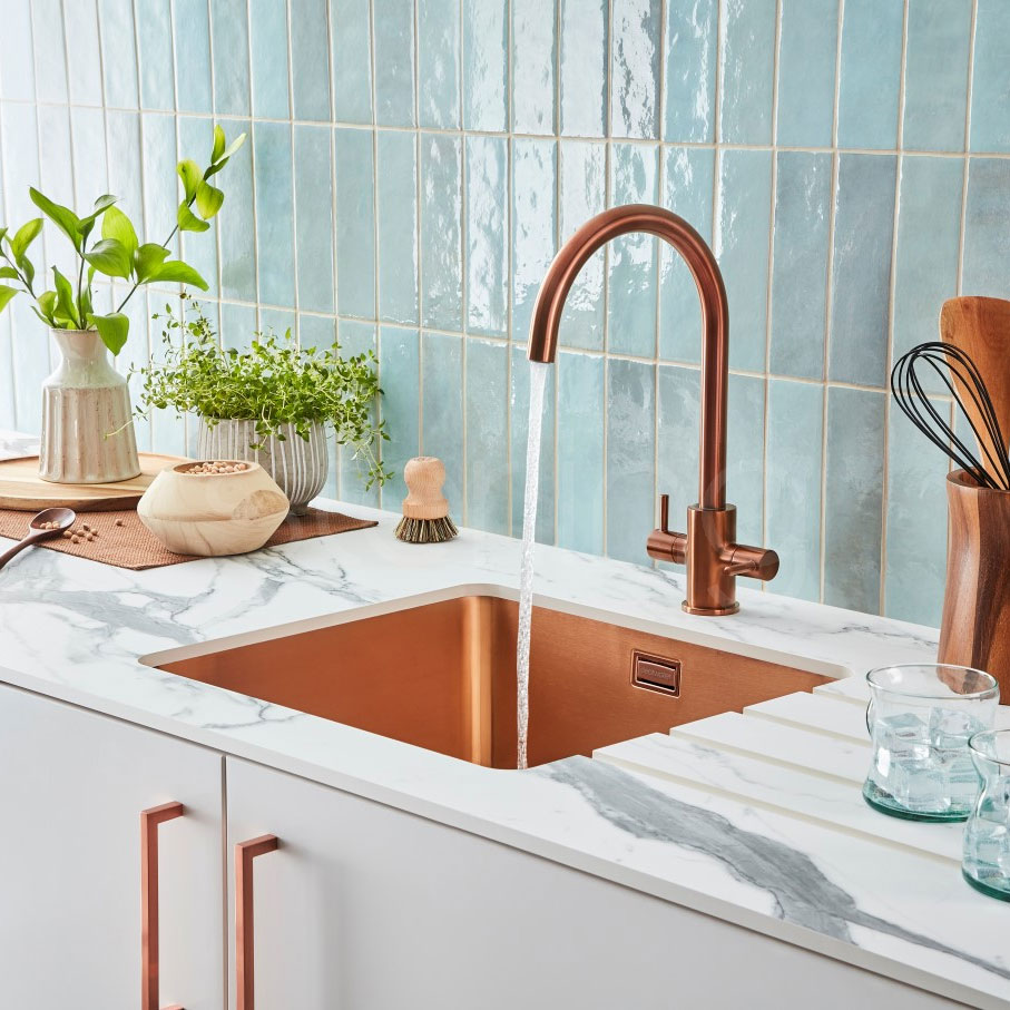 Clearwater Loreto Double Lever Regency Copper Monobloc Kitchen Sink ...