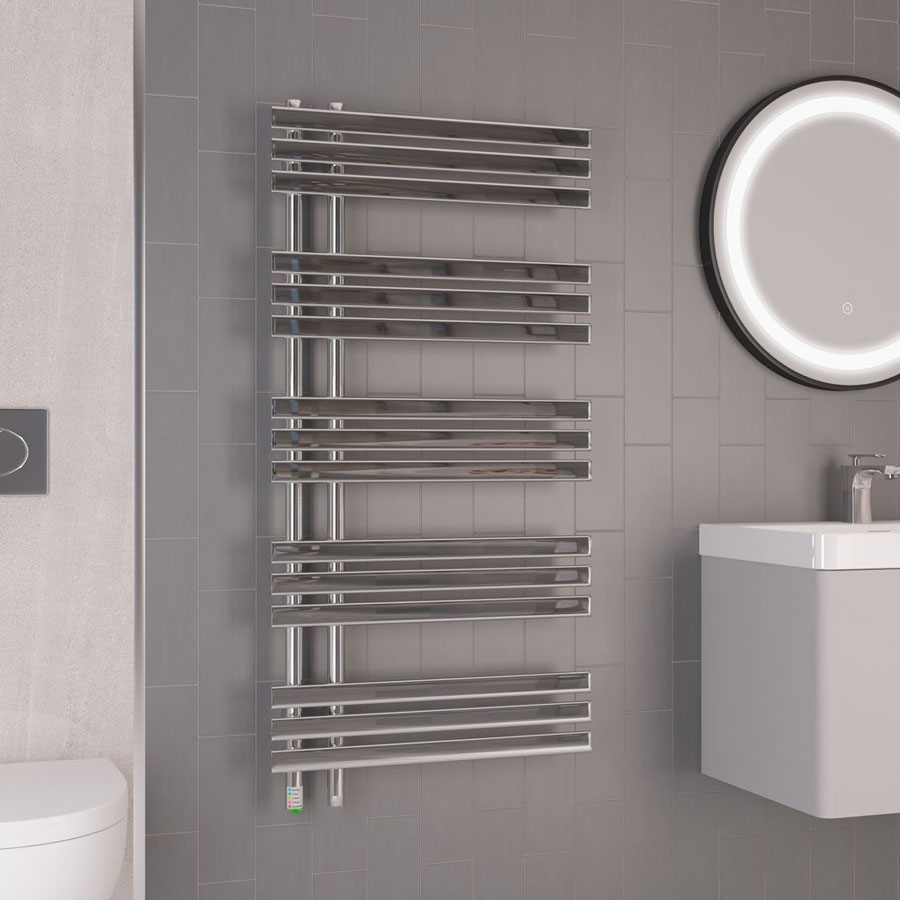 Eastbrook Loddon Dry Element 1200 x 600 Chrome Electric Towel Rail - 47 ...