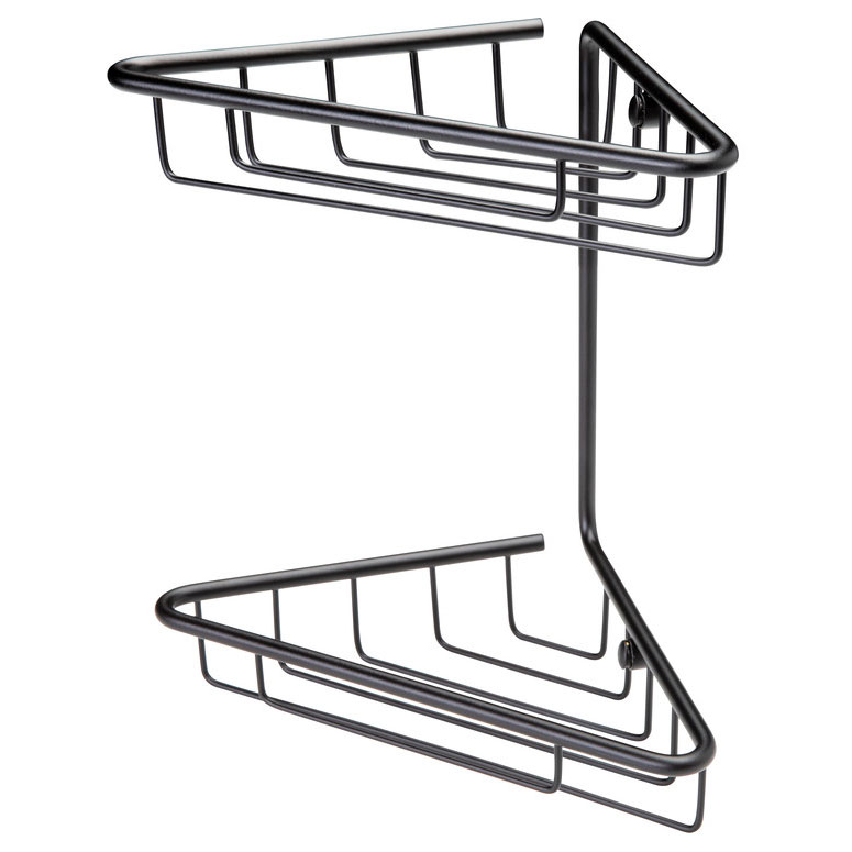 Moods Black Double Corner Shower Basket - MOOD105490