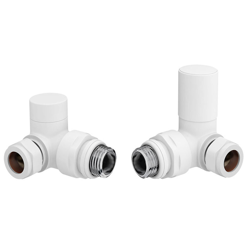Moods White Corner Manual Radiator Valves - MOOD104990