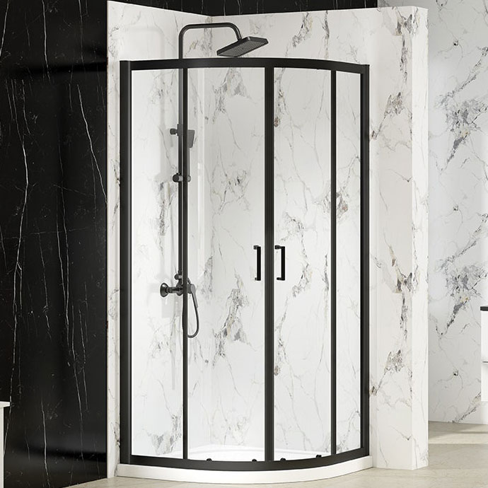 Merlyn MBOX Matt Black 900 Two Door Quadrant Shower Enclosure - MB2Q900MB