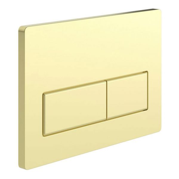 Moods Rectangular Dual Flush Plate Brushed Brass - MOOD109028