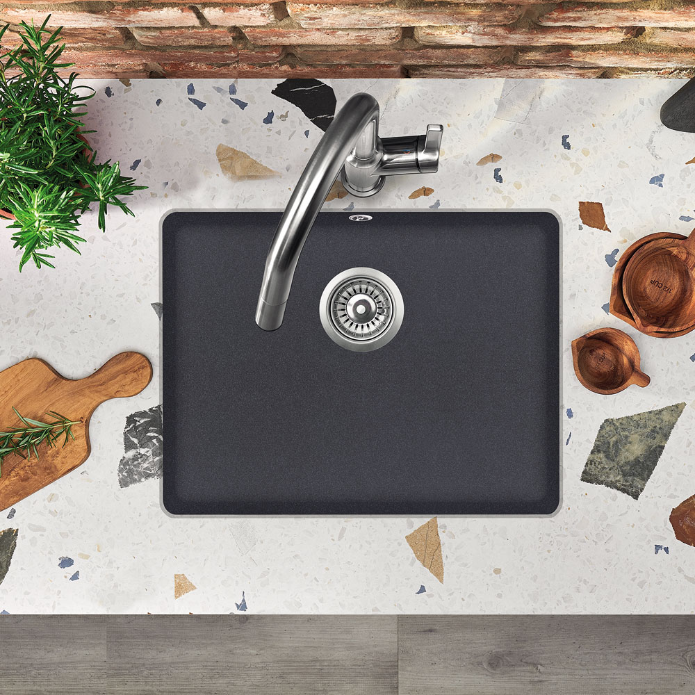 Clearwater Nova 1 One Bowl Undermount Slate Granite Kitchen Sink 585 x ...