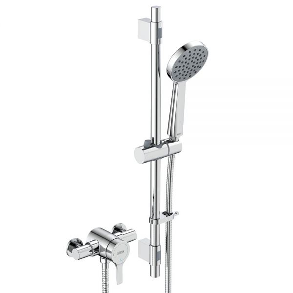 Bristan Onza Chrome Thermostatic Exposed Shower Valve with Riser Kit ...