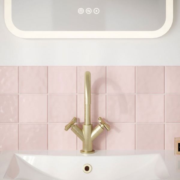 Crosswater MPRO Brushed Brass Mono Basin Mixer Tap with Crosshead ...