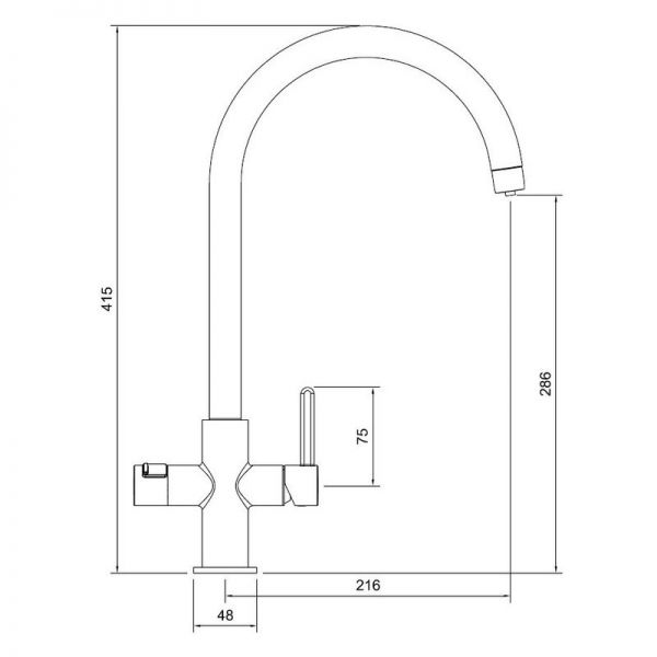 Abode Pronteau Prothia Chrome 3 in 1 Boiling Hot Water Kitchen Mixer ...