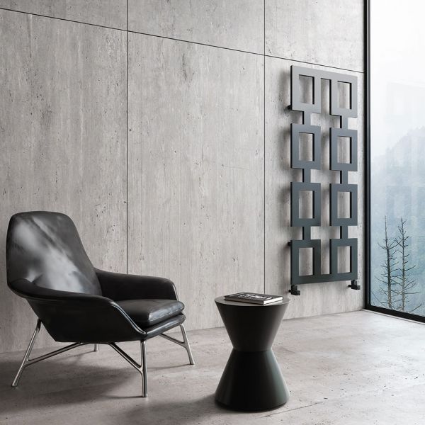 Radox Inka 1700 x 580 Matt Black Designer Radiator - RXIK-1700580-BL