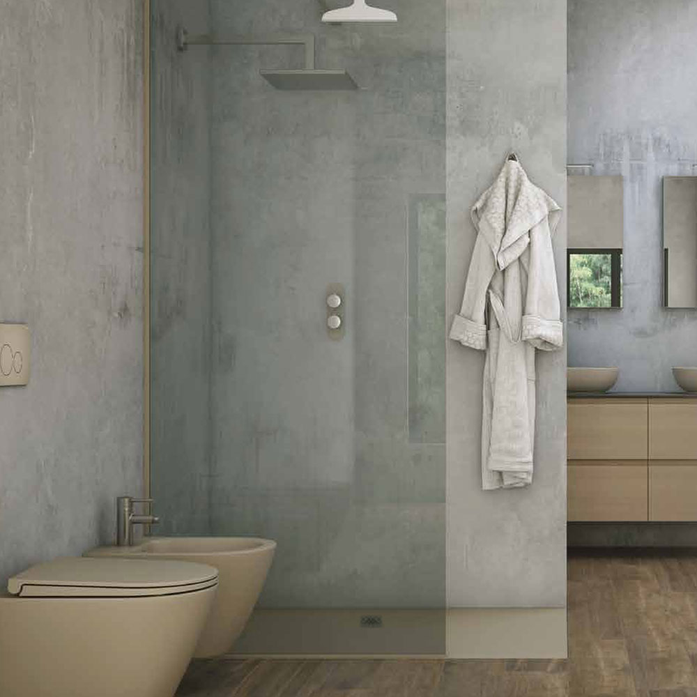 Rak Feeling Cappuccino Stone Effect 1700 x 900 Rectangular Shower Tray ...