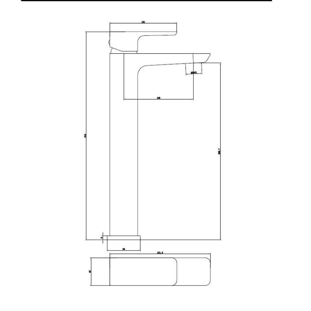 Rak Moon Tall Basin Mixer Tap - Chrome - RAKMOO3003 at Homesupply UK
