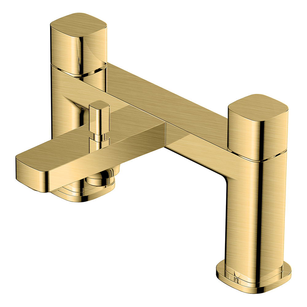 Rak Petit Square Bath Shower Mixer Tap - Brushed Gold - RAKPES3005G at ...