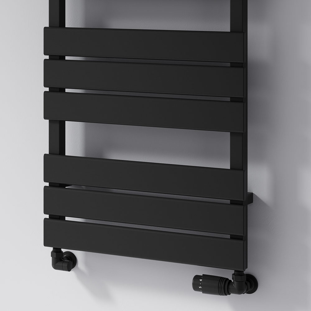 Reina Avola Black Designer Towel Radiator 823 x 500mm - RND-AVL082K