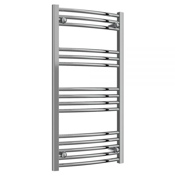 Reina Capo Chrome Curved Heated Towel Rail 1000 x 500mm - CPO1050CC