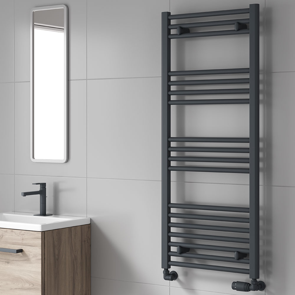 Reina Capo Anthracite Heated Towel Rail 1200 x 500mm - CPO1250AF