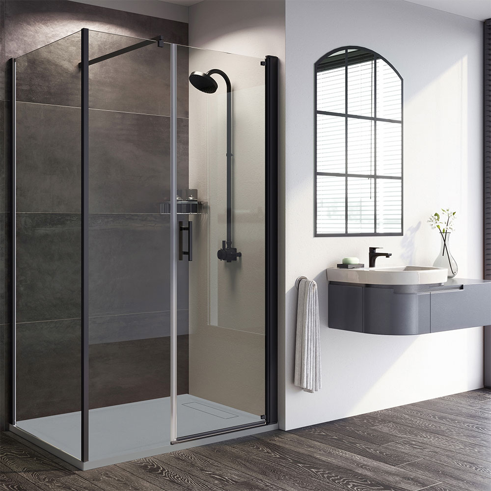 Roman Showers Infinity Grey Slate Rectangular Shower Tray 1400 x 800 ...