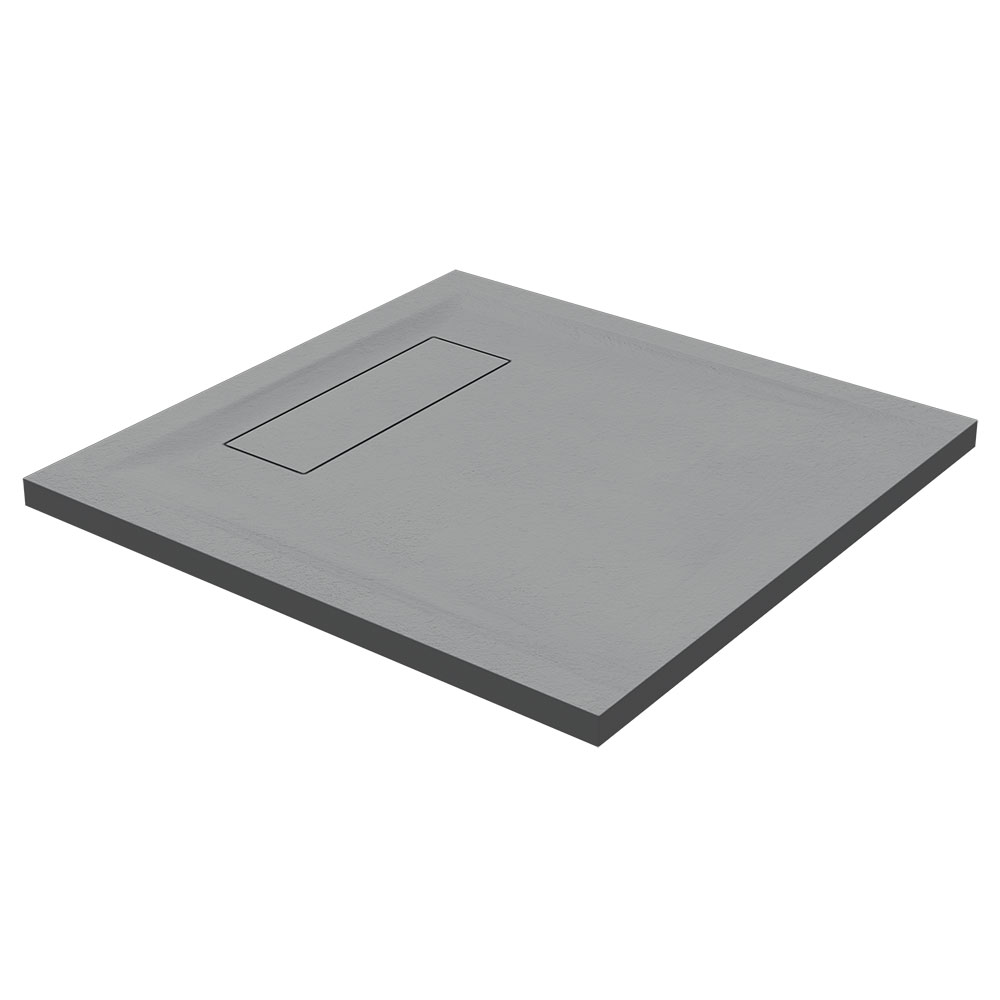Roman Showers Infinity Grey Slate Square Shower Tray 800 x 800 - IGS80G