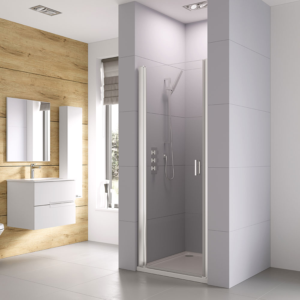 Roman Showers Haven 6 Chrome Frameless Pivot Shower Door 900mm - H3FPC9CS