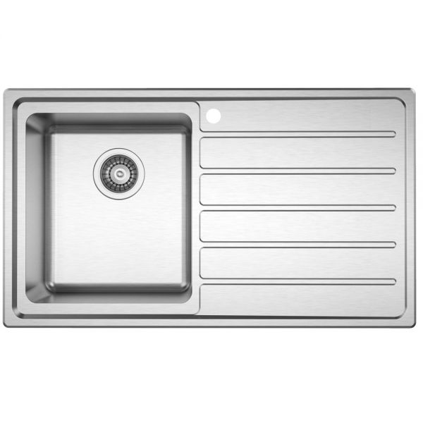 Clearwater Solar 1 Bowl Inset Stainless Steel Kitchen Sink with Right ...