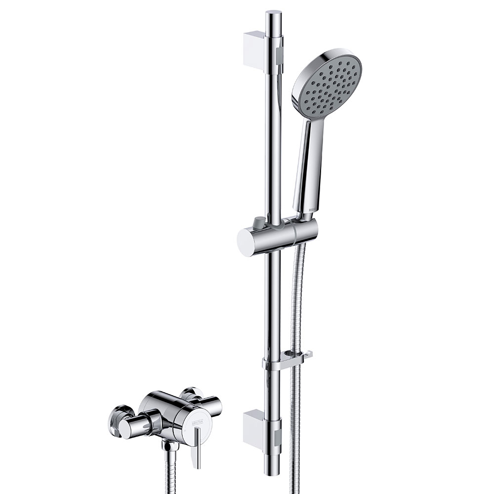 Bristan Sonique3 Chrome Thermostatic Exposed Shower Valve with Riser ...