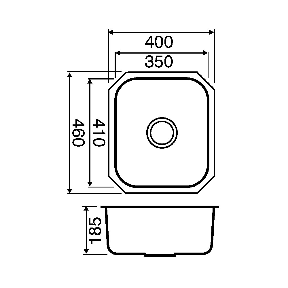 Clearwater Tango 1 One Bowl Undermount Stainless Steel Kitchen Sink 400 ...