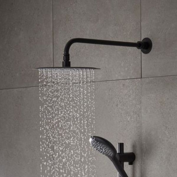 Roper Rhodes Matt Black Round 250mm Shower Head - SVHEAD46