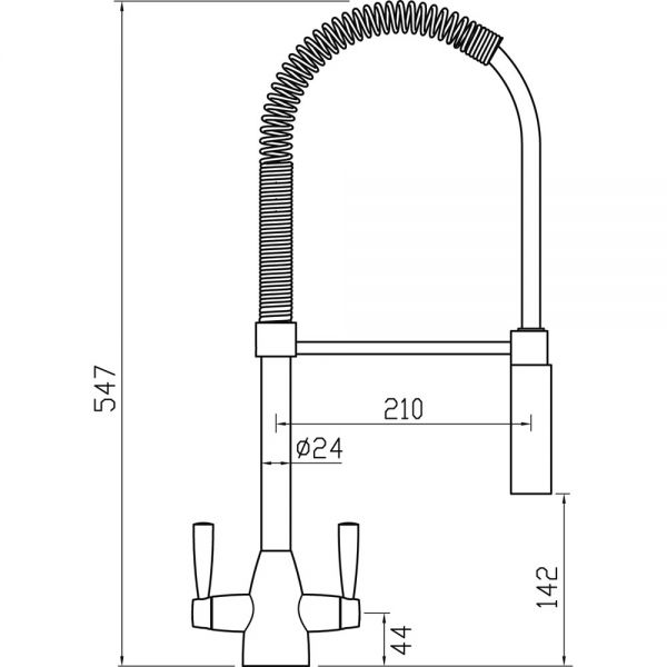 Clearwater Tutti Pro Dual Lever Chrome Pull Out Kitchen Sink Mixer Tap ...
