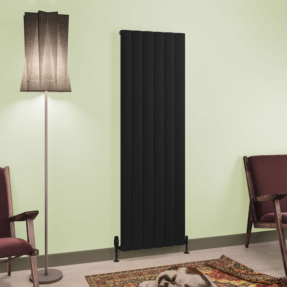 Eastbrook Tordino 1800 x 565 Matt Black Aluminium Designer Radiator ...