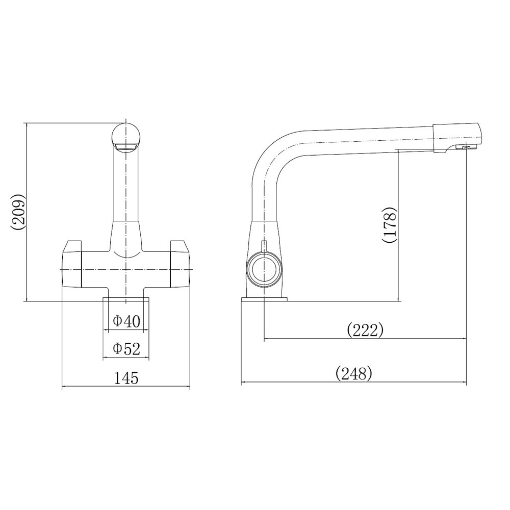 Clearwater Ultra Twin Lever Brushed Nickel Monobloc Kitchen Sink Mixer ...