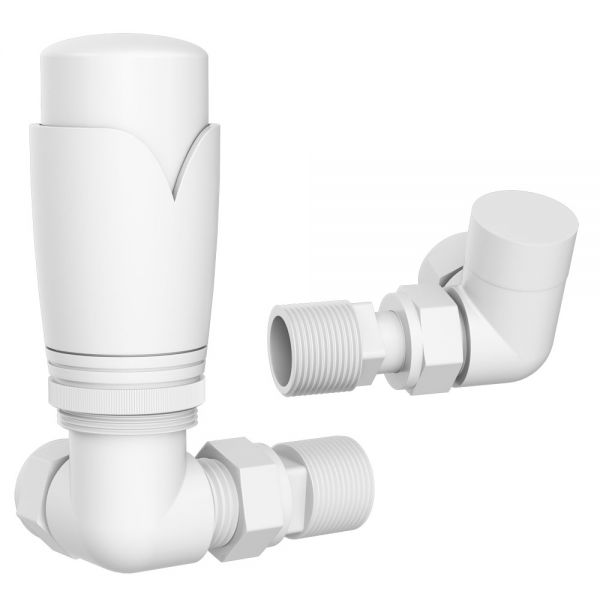 Abacus Ultima TRV8 Matt White Corner Thermostatic Radiator Valves ...